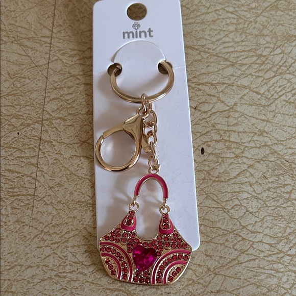Mint | Accessories | Mint Pink And Gold Handbag Keychain | Poshmark